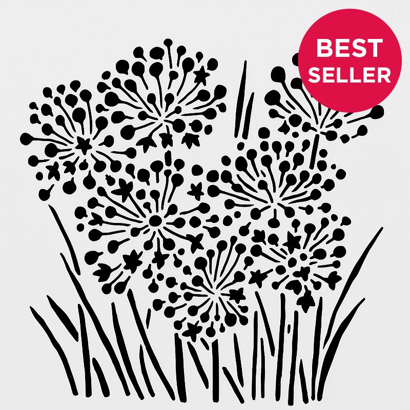 Allium Blossoms Stencil 15cm x 15cm – Warm Glass