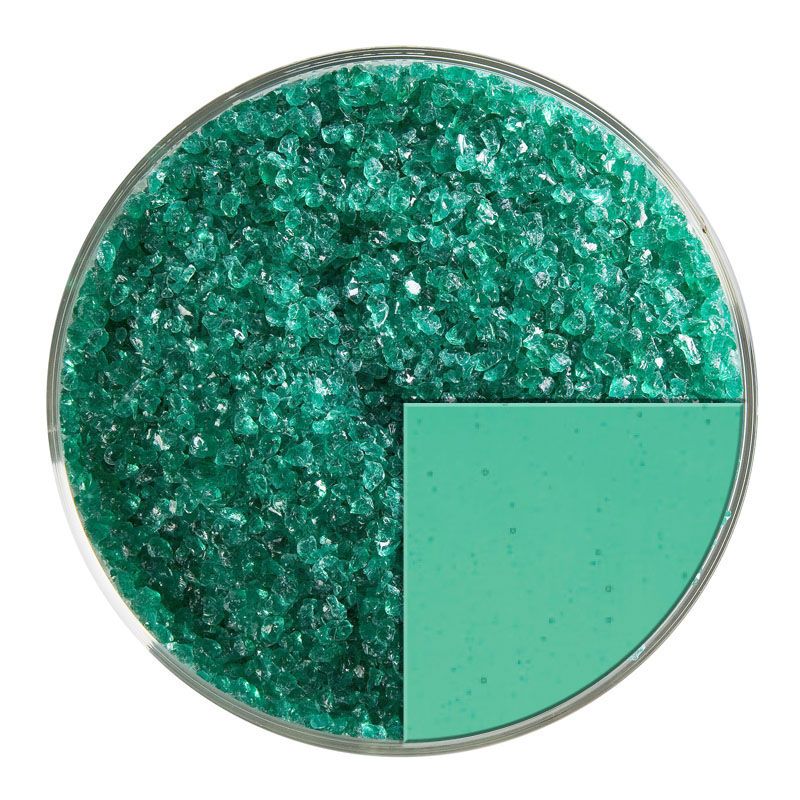 Bullseye Glass Frit: Emerald Green Trans Medium Frit 1417.02 – Warm Glass