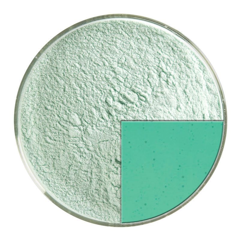 Bullseye Glass Frit: Emerald Green Trans Powder 1417.08 – Warm Glass