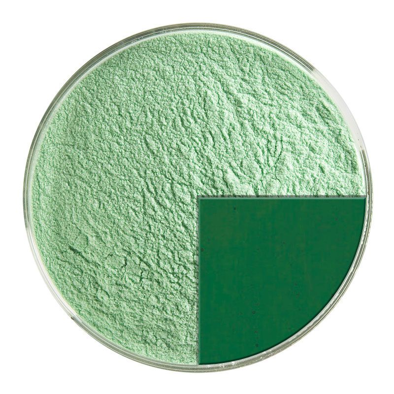 Bullseye Glass Frit: Kelly Green Trans Powder 1145.08 – Warm Glass
