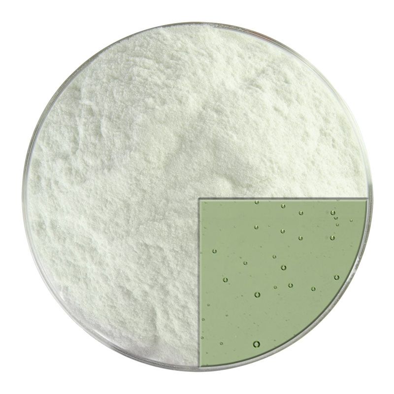 Bullseye Glass Frit: Leaf Green Trans Powder 1217.08 – Warm Glass