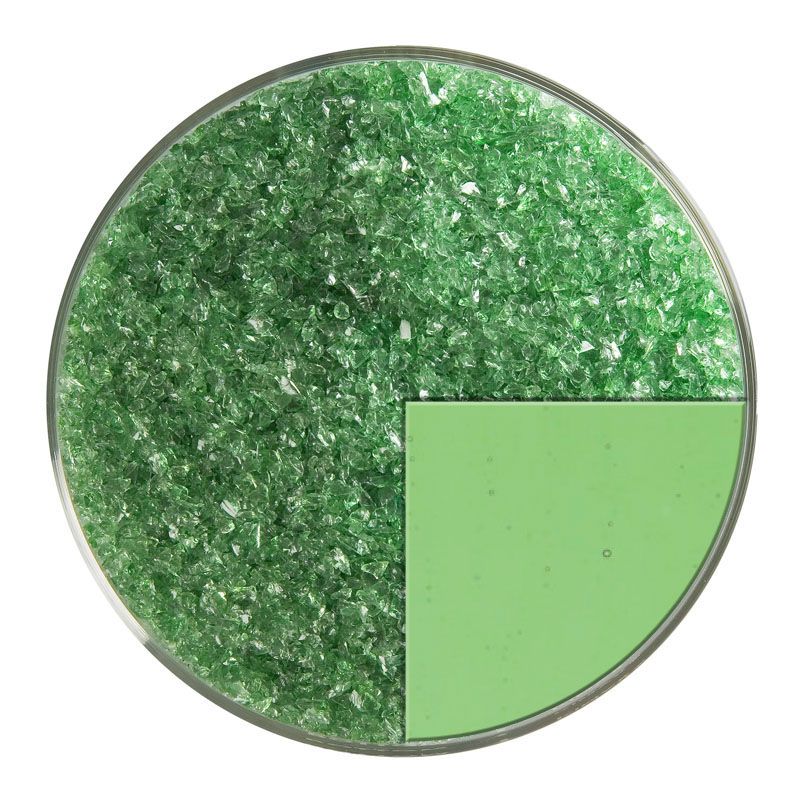 Bullseye Glass Frit: Light Green Transparent Medium 1107.02 – Warm Glass