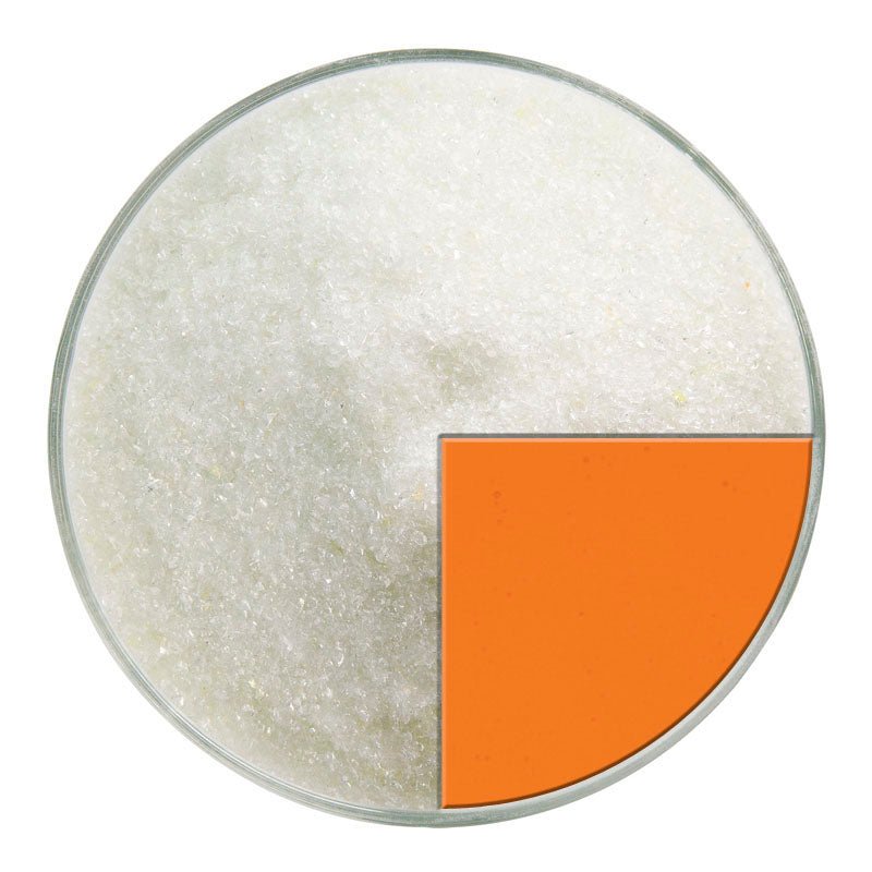 Bullseye Glass Frit: Light Orange Trans Fine 1025.01 – Warm Glass