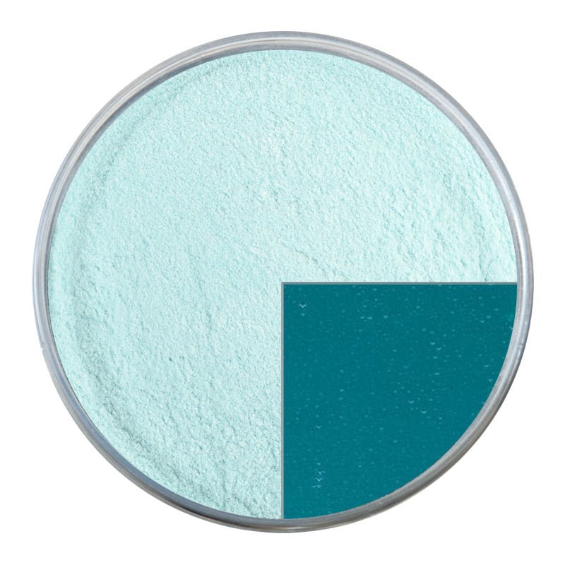 Bullseye Glass Frit: Peacock Blue Transparent Powder 1176.08 – Warm Glass