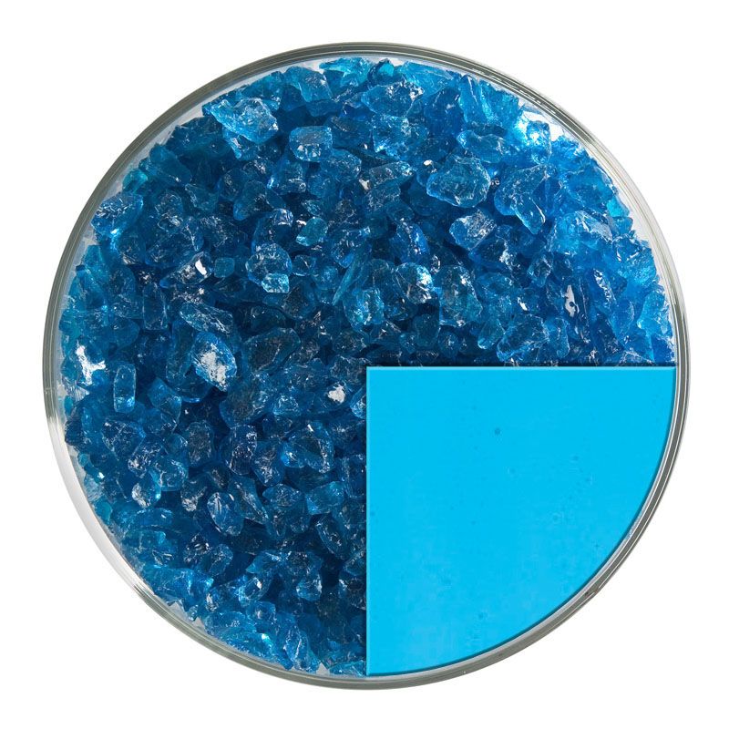 Bullseye Glass Frit: Turquoise Blue Trans Coarse Frit 1116.03 – Warm Glass