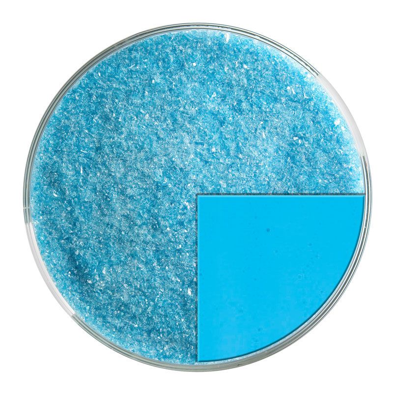 Bullseye Glass Frit: Turquoise Blue Trans Fine Frit 1116.01 – Warm Glass