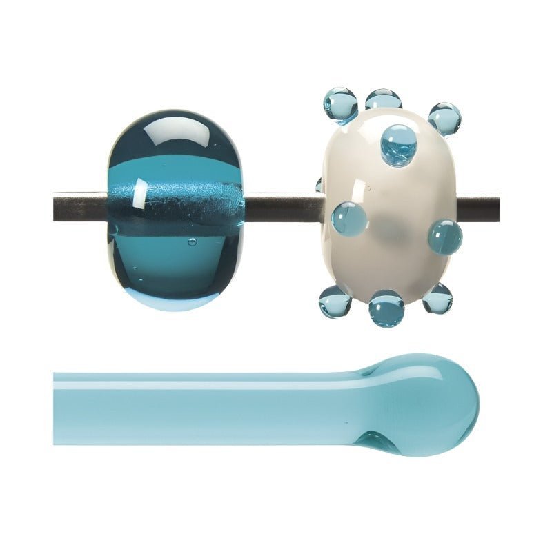 Bullseye Glass Rod: Light Aqua Blue Transparent 1408 – Warm Glass