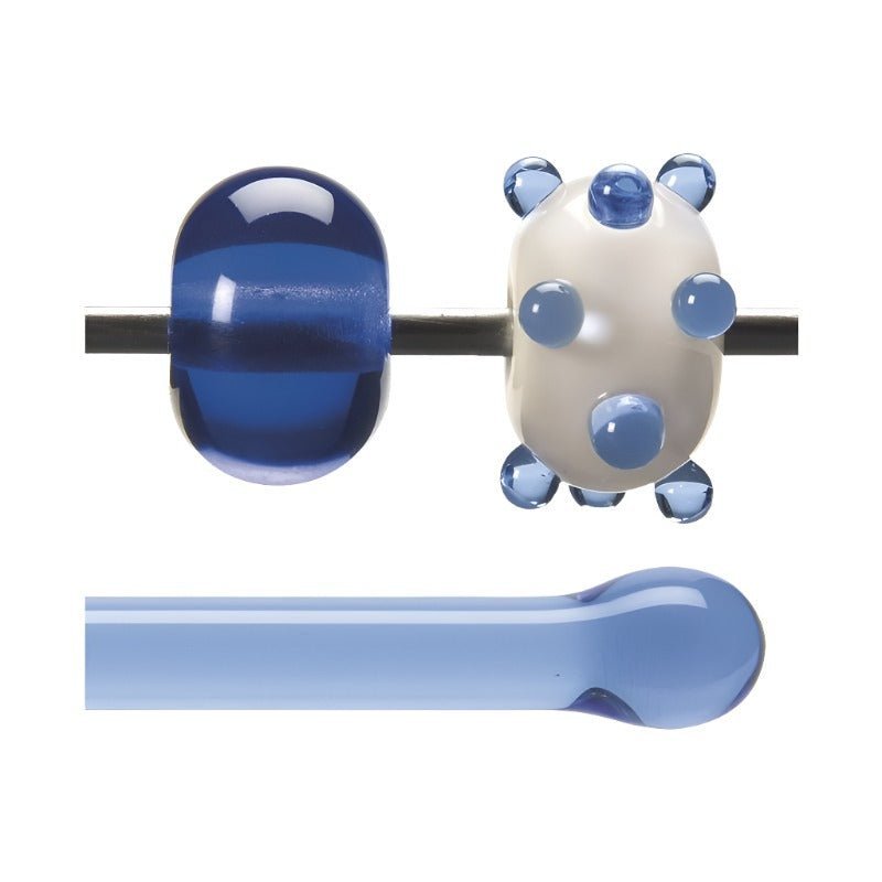 Bullseye Glass Rod: Light Sky Blue Transparent 1414 – Warm Glass