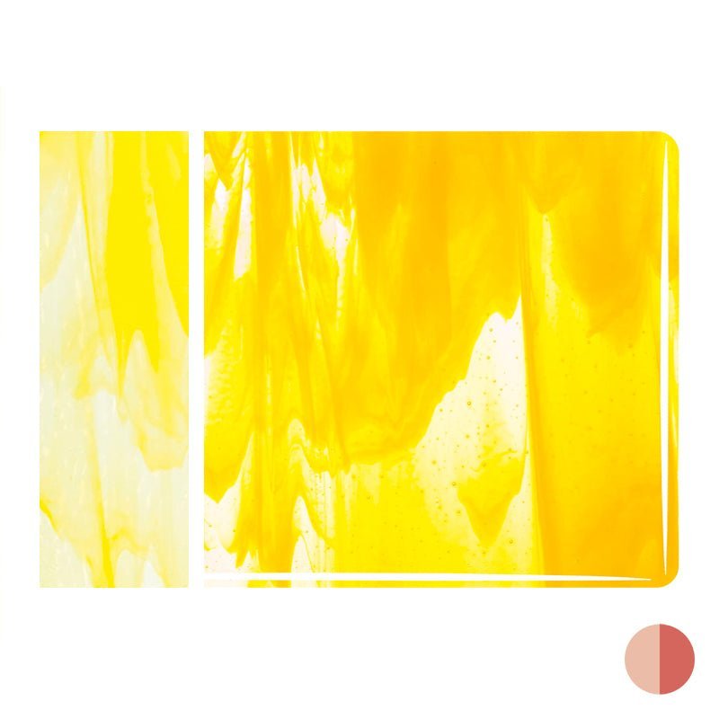Bullseye Streaky Glass: 3mm Clear & Sunflower Yellow 2020 – Warm Glass
