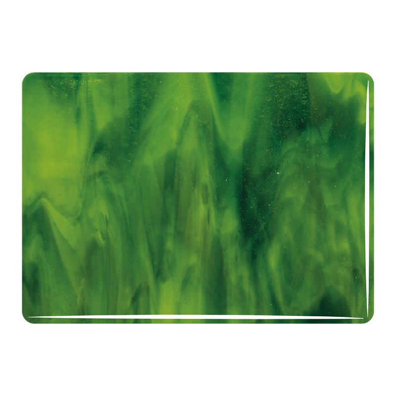 Bullseye Streaky Glass: 3mm Yellow & Aventurine Green 2 2121 – Warm Glass