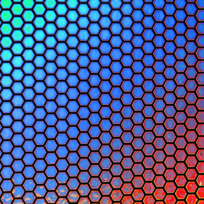 CBS Dichroic Pattern: Honeycomb on Black – Warm Glass